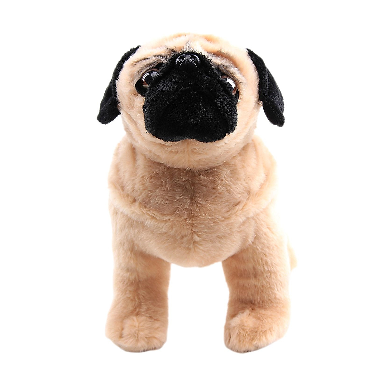 WinAdiGoo Cute Furry Realistic Pug Plush Doll Soft Stuffed Animal Toy 13 inch Cuddle Dog