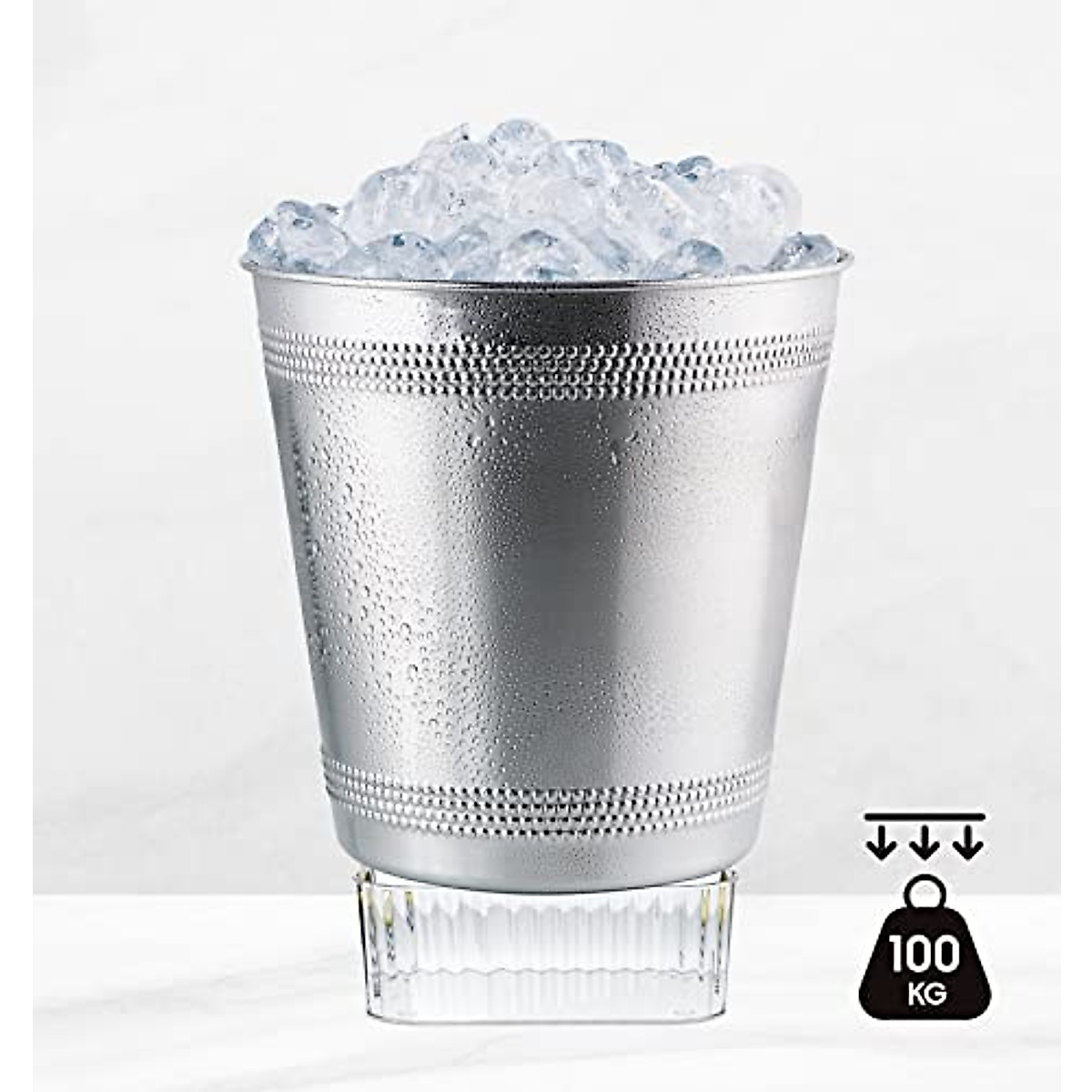 FATMOON Set of 3 Clear Pantry Organizer Bins, Stackable Plastic Food Storage Basket with Handle for Organizers Kitchen Refrigerator Fridge Bathrooms Countertops