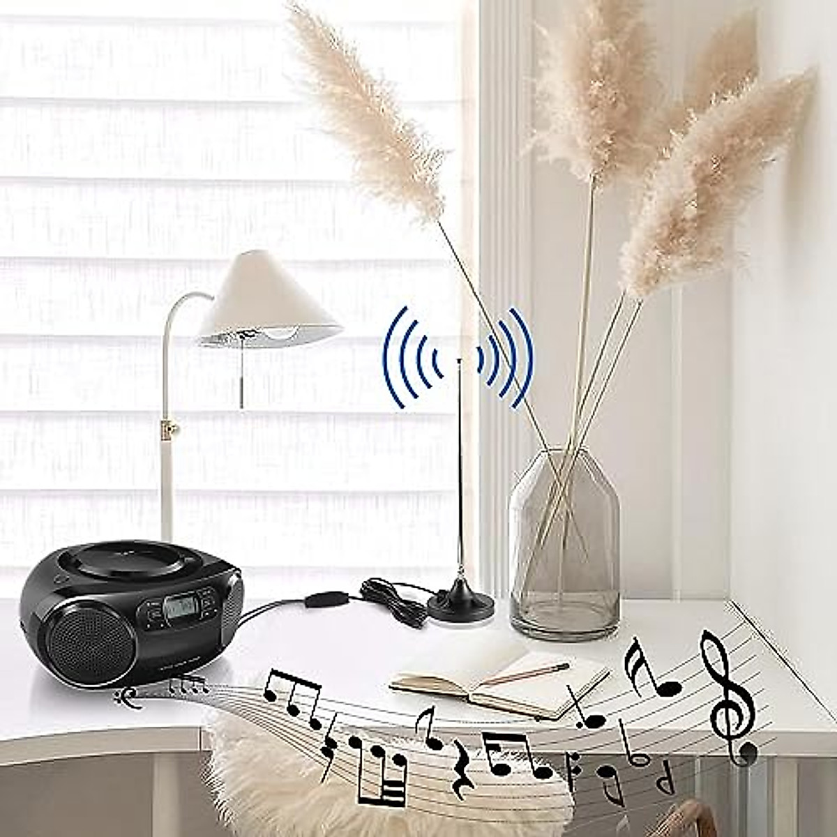 Amplified FM Radio Strong Magnetic Base Telecopic Antenna for Yamaha Pioneer Marantz Sherwood Bose Wave Music System FM Radio Bluetooth Home Stereo Receiver AV Audio Video Home Theater Tuner，Eifagur