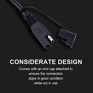 TOPDC 22" 10A Fused Ring Terminal 6 PCS Harness Quick Connect Extention Cord for Battery Charger/Maintainer
