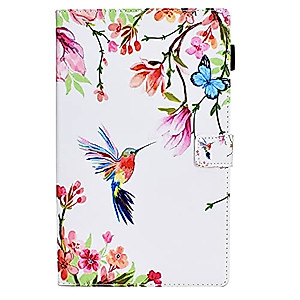 Folio Case for Amazon Fire HD 8 Tablet (Only Fit 2018 2017 2016 Version,8th/7th/6th Generation) and Fire HD 8 Tablet, Funut Premium PU Leather Smart Cover with Auto Wake/Sleep,Cute Bird