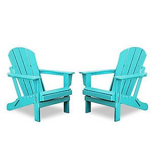Betterhood Adirondack Chair, Folding Fire Pit Chair for Patio Garden Backyard Pool Deck Firepit and Beach, Blue