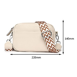 LIERWOI Women Fashion Genuine Leather Shoulder bag,Crossbody Bag for Women Wide Strap Shoulder Bag Top Zip