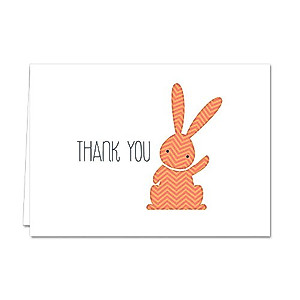 Canopy Street Adorable Animal Thank You Note Cards / 36 Baby Shower Thanks Greeting Cards / 3 1/2" x 4 7/8" Folded Appreciation Thank You Cards / 6 Cute Animals Gratitude Card Designs