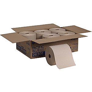 Pacific Blue Basic Recycled Hardwound Paper Towel Rolls by GP PRO (Georgia-Pacific), Brown, 26301, 800 Feet Roll