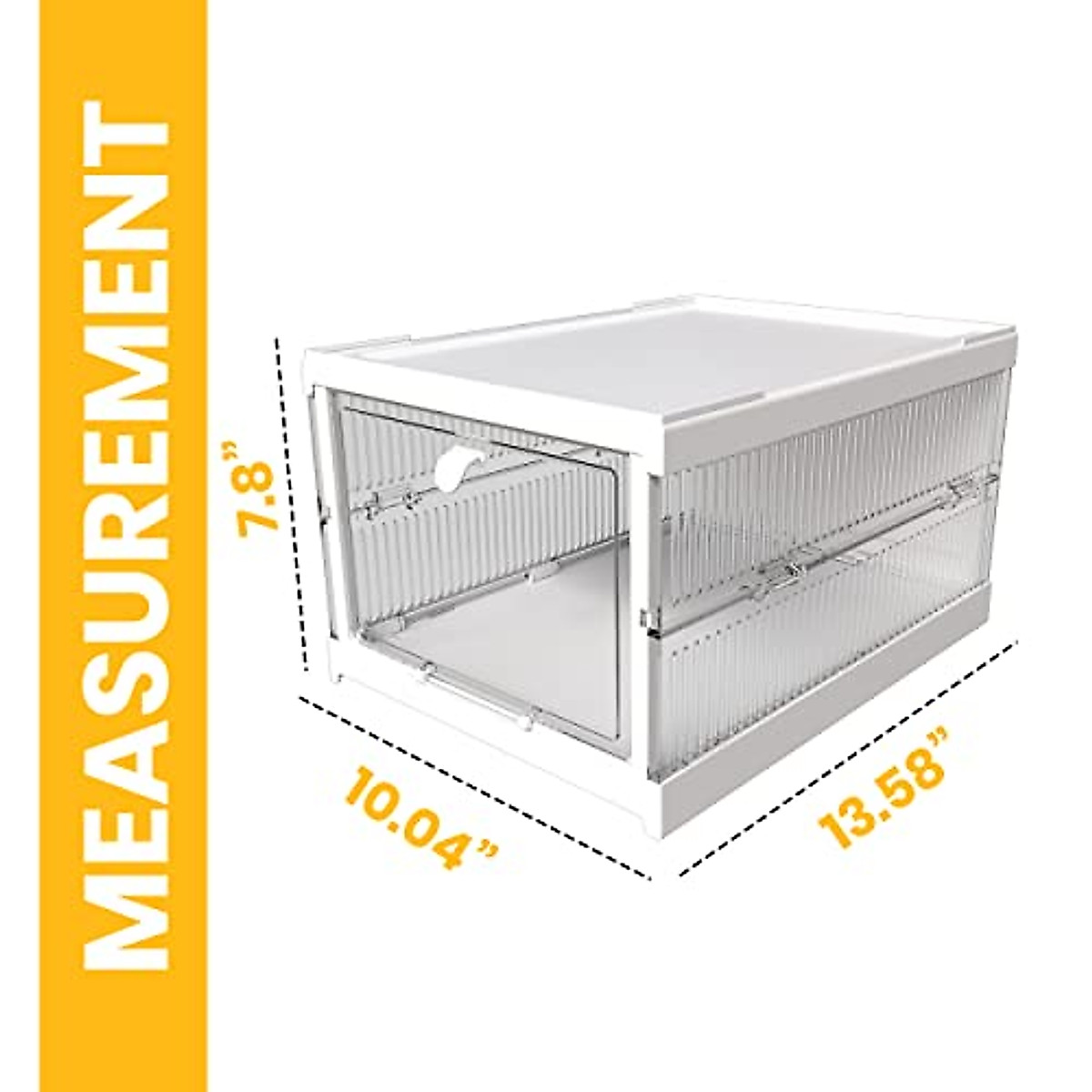 Utopia Home 3 Layers Foldable Shoe Organizer,Clear Plastic Stackable Shoe Organizer for Closet,Space Saving Shoe Storage Box,Foldable Shoe Storage Cabinet