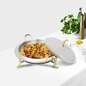 Chafing Dish Chafer Cover Buffet Warmers Chaffing Server Set Chafer with a Capacity of 1.5L, Catering Dishes Set for Party Restaurants, Hotels, 11.02"*8.07"inch