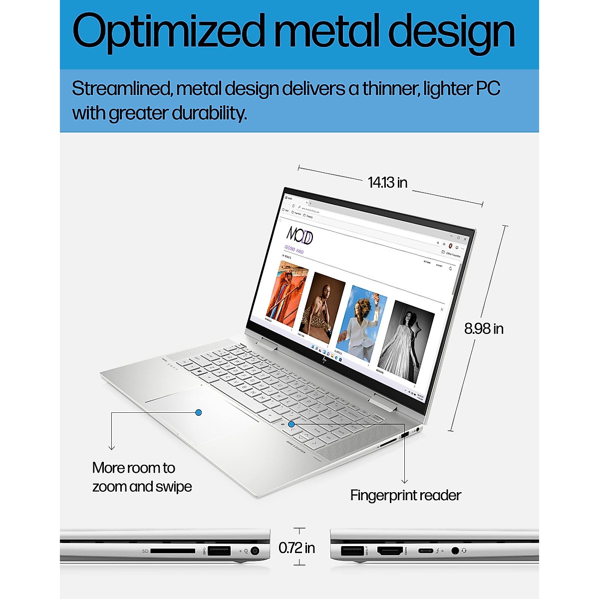 HP Envy 2-in-1 15.6" Touch Screen Laptop | Intel Core i7-1260P Processor | Intel Iris Xe Graphics | 32GB RAM | 1024GB SSD | Backlit Keyboard | Fingerprint | Windows 11 Pro | Bundle with Stylus Pen