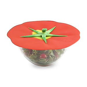 Charles Viancin - Tomato Silicone Lid for Food Storage and Cooking - 8''/20cm - Airtight Seal on Any Smooth Rim Surface - BPA-Free - Oven, Microwave, Freezer, Stovetop and Dishwasher Safe