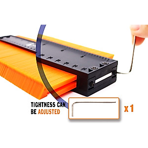 The Super Gauge Shape and Outline Tool For Flooring- Contour Gauge 10"& 5" Adjustable Widen Set- Shape Duplicator Profile Gauge with Lock- Woodworking Templates, Construction Tool (Allen Wrench Style)