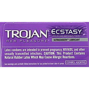 Trojan Her Pleasure Ecstasy Lubricated Condoms - 10 Count (Packaging May Vary)