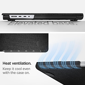 Spigen Urban Fit Designed for MacBook Pro 16 inch Hard Shell Case A2780 / A2485 with M2 Pro / M2 Max Chip / M1 Pro / M1 Max Chip (2023/2021) - Black