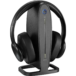 Insignia - NS-HAWHP2 RF Wireless Over-The-Ear Headphones - Black (Renewed)