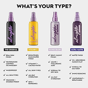 URBAN DECAY All Nighter Long-Lasting Makeup Setting Spray, Travel Size - Award-Winning Makeup Finishing Spray - Lasts Up To 16 Hours - Oil-Free - Non-Drying Formula for All Skin Types - 1.0 fl oz