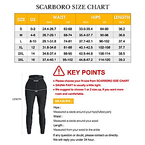 SCARBORO Sauna Sweat Pants for Women High Waist Compression Slimming Weights Thermo Legging Workout Body Shaper Sauna Suit