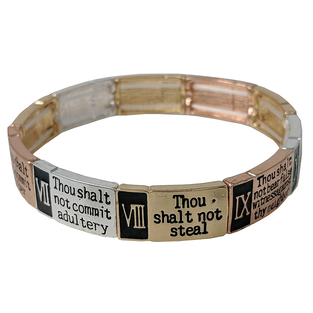 The Quiet Witness 4030192 10 Commandments Stretch Bracelet Christian Scripture Religious Thou Shalt Not Exodus 20 1-17