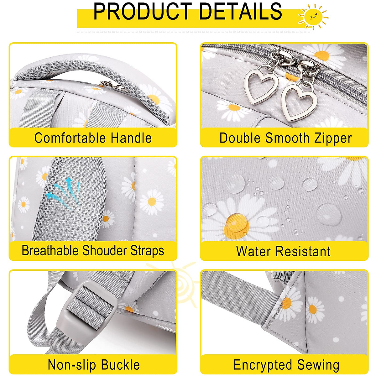 Robhomily 3 in 1 School Backpack for Teen Girls in Middle-School Elementary,17”Fashion- Print Lightweight Laptop Book bags with Lunch Box and Pencil Case