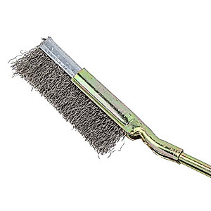 Haofy Curved Head Brush, Bonsai Brush, Straight Head Steel Soft Bonsai Brush, Garden Washing Tool, for Garden, Flower, Plants(Curved Head 23cm)