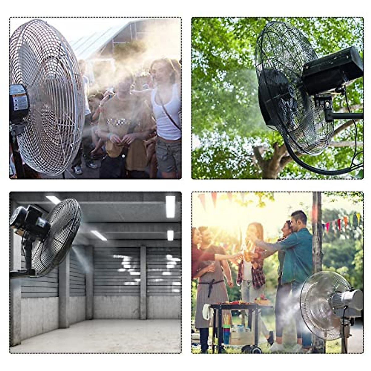 Fan Misting Kit for Cool Patio Breeze 19.36FT Misting Line with 5 Removable Brass Nozzle and Plated Solid Brass Adapter, Connects to Many Fans, Auto Misting Spray System for Summer Cooling