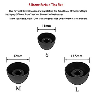 Earbud Tips Wing Tips Earbud Replacement Tips Replacement Earbud Tips Earbuds Replacement Tips Earbud Covers Compatible with Galaxy Buds SM-R170 Headphone 3 Pairs SML+Ear Tips 3 Pairs SML Black