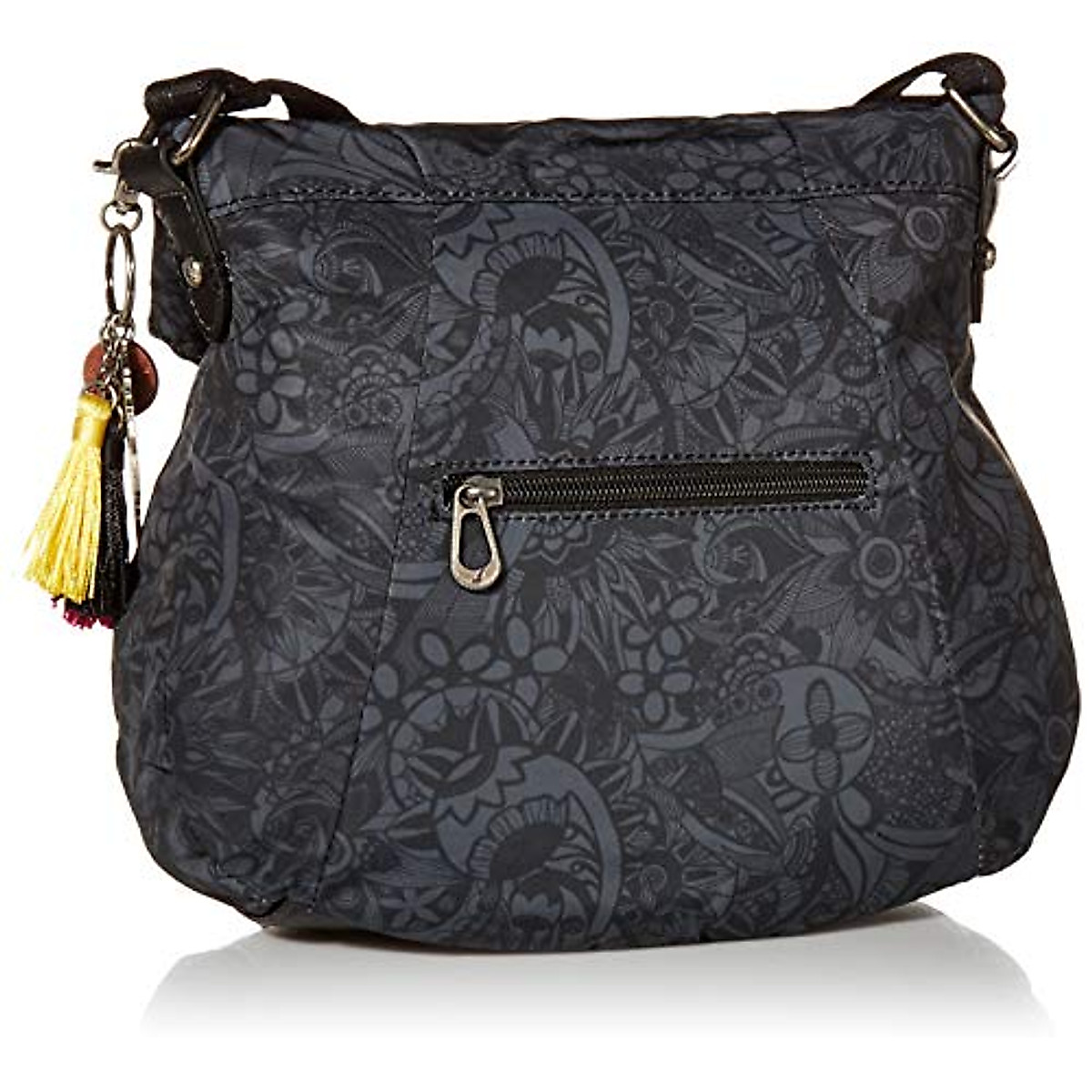 Sakroots womens Bag in Eco-twill, Multifunctional Purse With Adjustable Strap & Zipper Pockets, Sustainable Women s Eco Twill Foldover Crossbody, Black Spirit Desert, One Size US