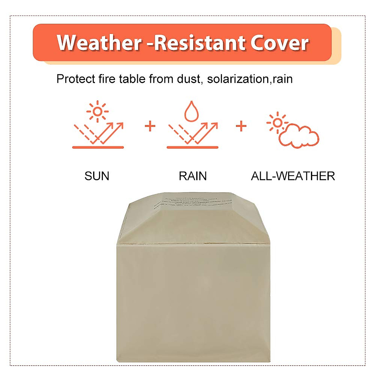 AVAWING Propane Fire Pit Table, 30 inch 50,000 BTU Square Gas Firepits w/Ceramic Tabletop with Waterproof Cover, Glass Wind Guard, Tempered Glass Beads, Protective Cover