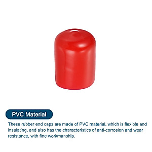 uxcell 50Pcs Rubber End Caps, 20mm/0.79" ID Flexible Rubber Caps, PVC Caps Rubber Screw for Bolts Screw Caps Thread Protectors Tube Screw Bolt, Red