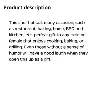 AGMDESIGN Funny Chef Hat, Dude with The Food, Funny BBQ Chef Wear, Adjustable Kitchen Cooking Hat for Men & Women White