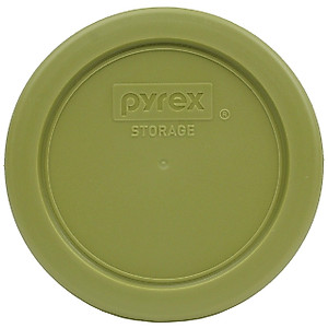 Pyrex (6 7202 Glass Bowls & (6) 7202-PC Olive Green Lids Made in the USA