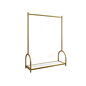 XYYXDD with Partition Clothes Rail,Dress Display Stands Women's Bedroom Clothing Rack/Gold/173 * 120Cm