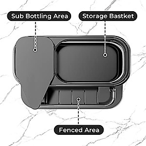 ODesign Dish Soap Dispenser for Kitchen Bathroom Countertop Sink Organizer Brush Sponge Scrub Holder - Stainless Steel