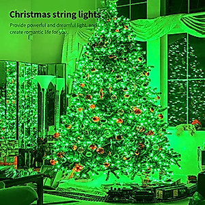 oopswow 100 LED 33FT Fairy String Lights,Christmas Lights with 8 Lighting Modes,Mini String Lights Plug in for Indoor Outdoor Christmas Tree Garden Wedding Party Decoration-Green