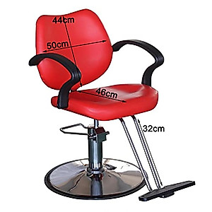 Funnylife Red Round Base Hydraulic Pump Styling Chair Barber Chair Salon Beauty Equipment