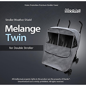 Manito Elegance Alpha Twin Stroller Weather Shield/Rain Cover (Navy)