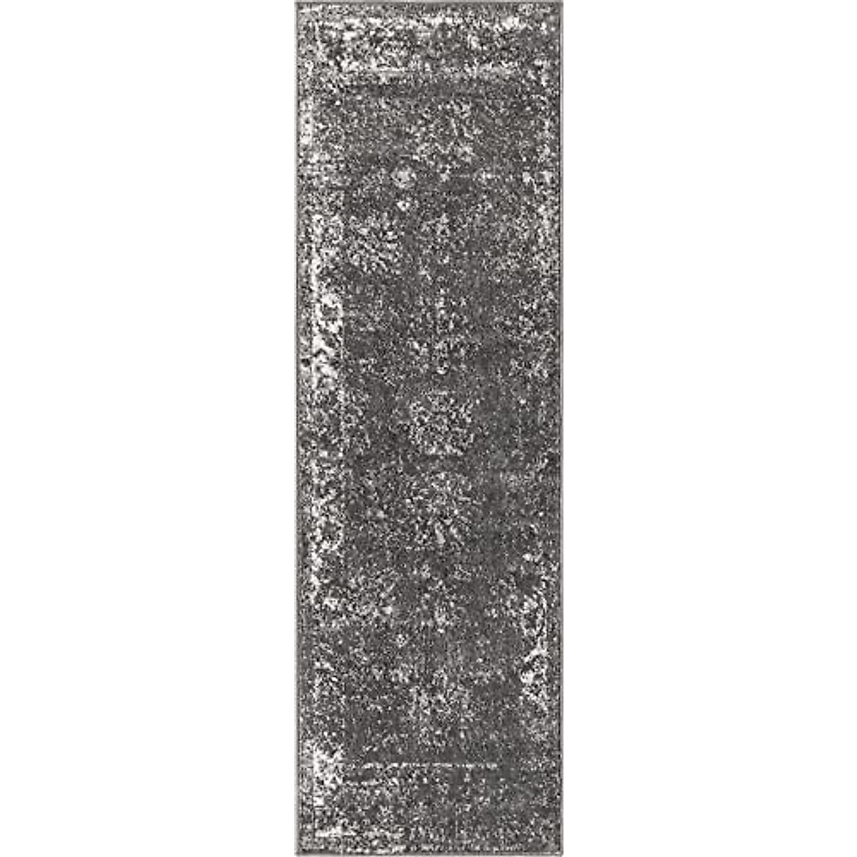 Unique Loom Sofia Collection Area Rug - Casino (2' x 6' 7" Runner, Dark Gray/ Ivory)