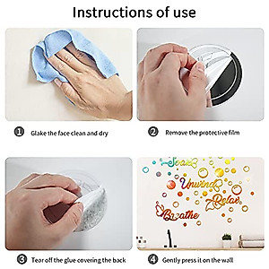 60 Pieces 3D Acrylic Mirror Wall Stickers Decor, Bathroom DIY Removable Mirror Wall Decals Sticker Decor Circle Bubbles for Bathroom Bedroom Living Room Home Decoration (Silver)