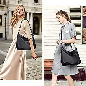 CHERISH KISS Women’s purses and handbags Genuine Leather Hobo Bag for Ladies shoulder Cross Body Bags(K22 Black-1)