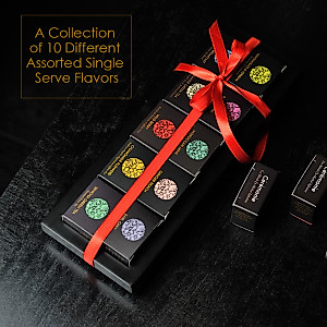 Variety Pack Gourmet Tea Sampler, by Ceremonie Tea. A Collection of 10 Different Assorted Single Serve Flavors, Set of 2 each Petite Mini Cube Tea Bags.20 total silk cubes (Pack of 20)