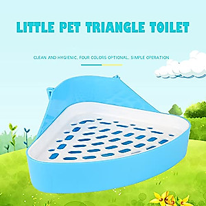 Generic Durable Hamster Pet Cat Rabbit Toilet Rectangle Corner Training Tray (Blue)
