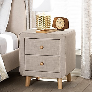 Baxton Studio Jonesy Nightstand, One Size, Beige