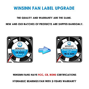 WINSINN DC 20mm Fan 5V 2010 Hydraulic Bearing Brushless Cooling 20mmx10mm 2PIN (Pack of 2Pcs)