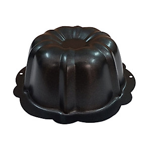 Proshopping Carbon Steel Mini Bundt Cake Pans, 4 Inch Metal Nonstick Fluted Cake Pan, 4Pcs Kugelhopf Mould for Baking Buntcake Bundtlet Bavarois Cupcake Brownie Pudding Tarts - Pumpkin Shaped, Black