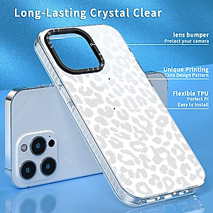 RUMDEY 2 Pack Clear Cases for iPhone 13 Pro Max Case 6.7 inch,Cute Fashion Leopard Cheetah Patterns for Girls Women, Slim Case with Shockproof Protection Silicone Soft TPU Cover