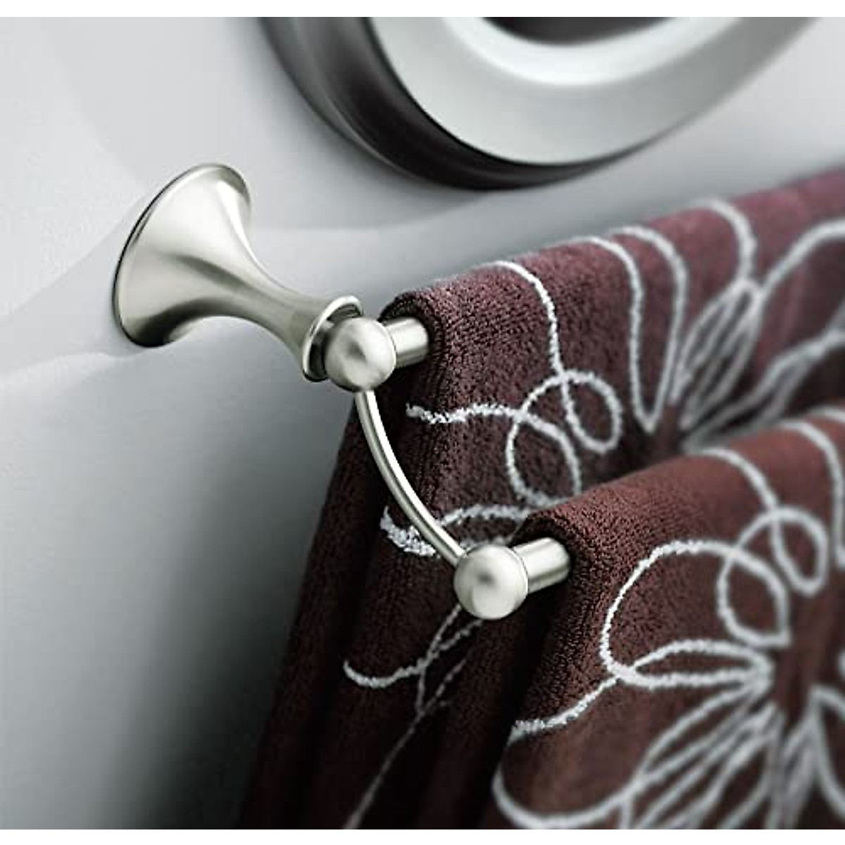 Moen DN7722BN Lounge Collection 24-Inch Bathroom Double-Towel Bar, Brushed Nickel