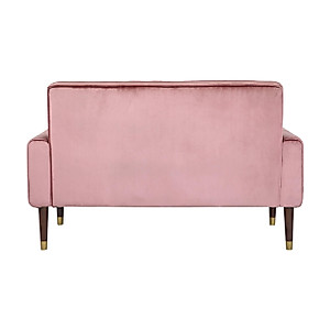 Christopher Knight Home Aubrie Tufted Velvet Loveseat Tipped Tapered Legs, Blush and Gold Finish