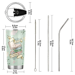 Bad Bananas Book Lovers Gifts - 20oz Stainless Steel Tumbler - Just A Girl Who Loves Books - Gifts For Readers Mom, Sisters, Wife, Best Friends