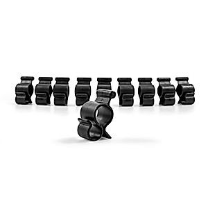 Camco Black Standard Awning Clip for Rope Light - Slides into Awning Roller Bar Channel to Create a Convenient Hook | Two Hanging Positions | Holds Party Lights, RV Lights, String Lights - (42708)