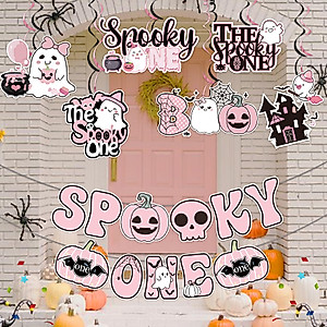The Spooky One Banner Halloween Birthday Party Decorations Halloween Birthday Banner for Halloween 1st Birthday Party Decorations Spooky One Birthday Decorations
