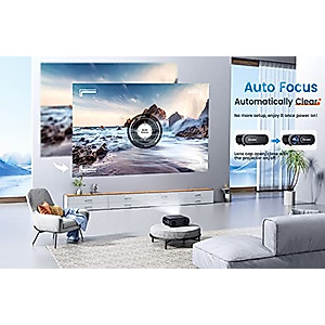 Auto Focus - Projector 5G WiFi Bluetooth with 100'' Screen - Goiaey 480 ANSI 18000L Native 1080P Portable Outdoor Movie Projector 4K Support, Auto 6D Keystone, Video Projector for iOS/Android/TV/PS5