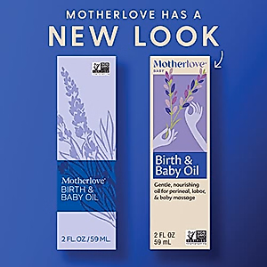 Motherlove Birth & Baby Oil (2 oz) Gentle Lavender-Infused Oil for Perineal, Labor & Baby Massage—Non-GMO, Organic Herbs